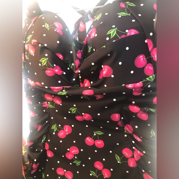 Unique Vintage | Swim | Unique Vintage Corinne Cherry Pin Dot Sheath ...
